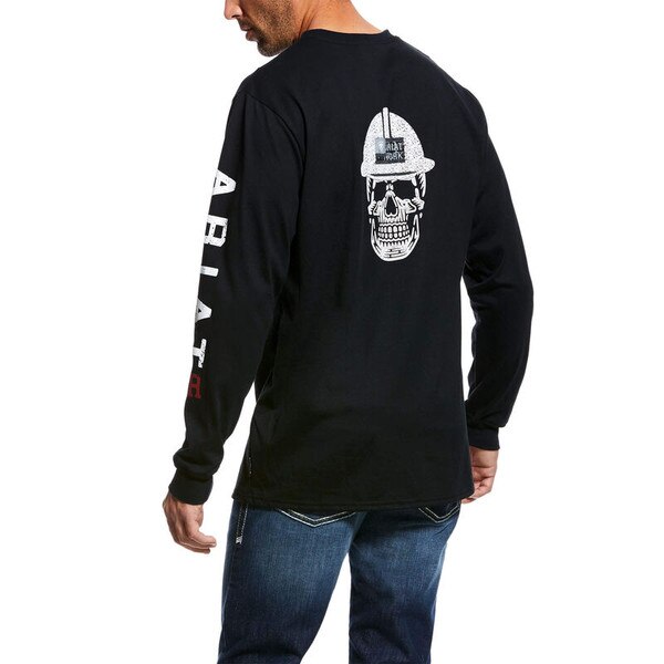 Ariat Mens FR Roughneck Logo Long Sleeve T Shirt in Black